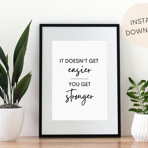 It Doesn’t Get Easier- Motivational Wall Art Printable for Home, Office ...