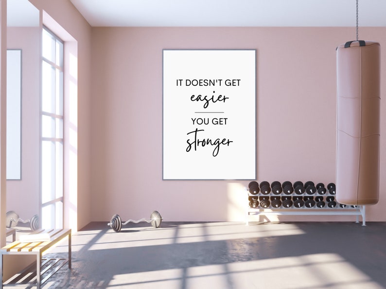 It Doesnt Get Easier Motivational Wall Art Printable for Home, Office ...