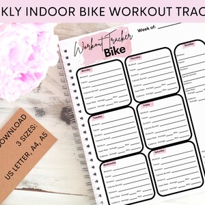 Weekly Bike Workout Tracker | Printable PDF in Pink | Available in US ...
