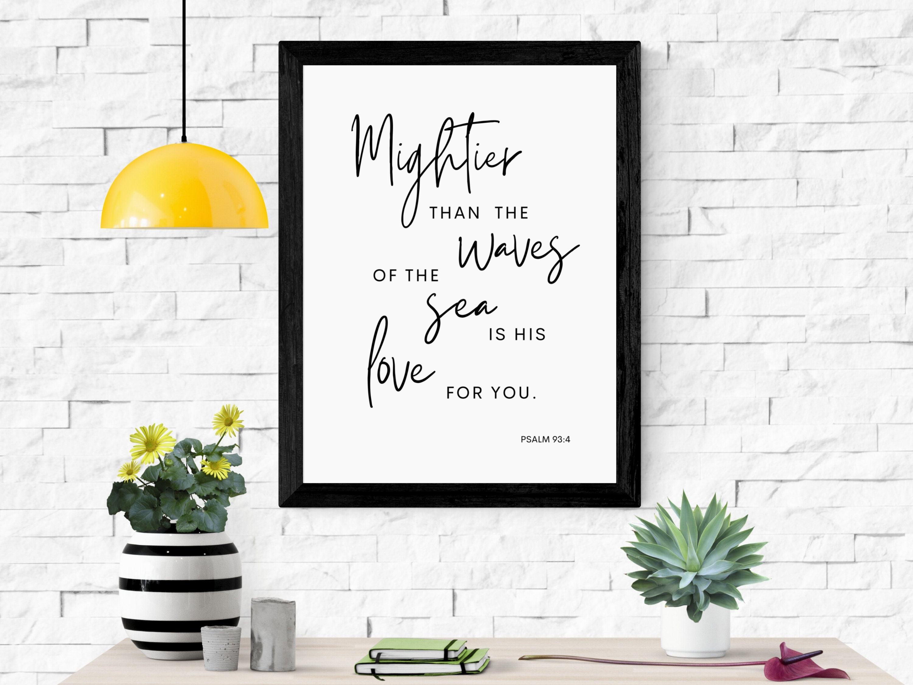 Mightier Than the Waves of the Sea Bible Verse Wall Art Printable ...