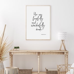 You Are Fearfully and Wonderfully Made | Bible Verse Wall Art Printable ...