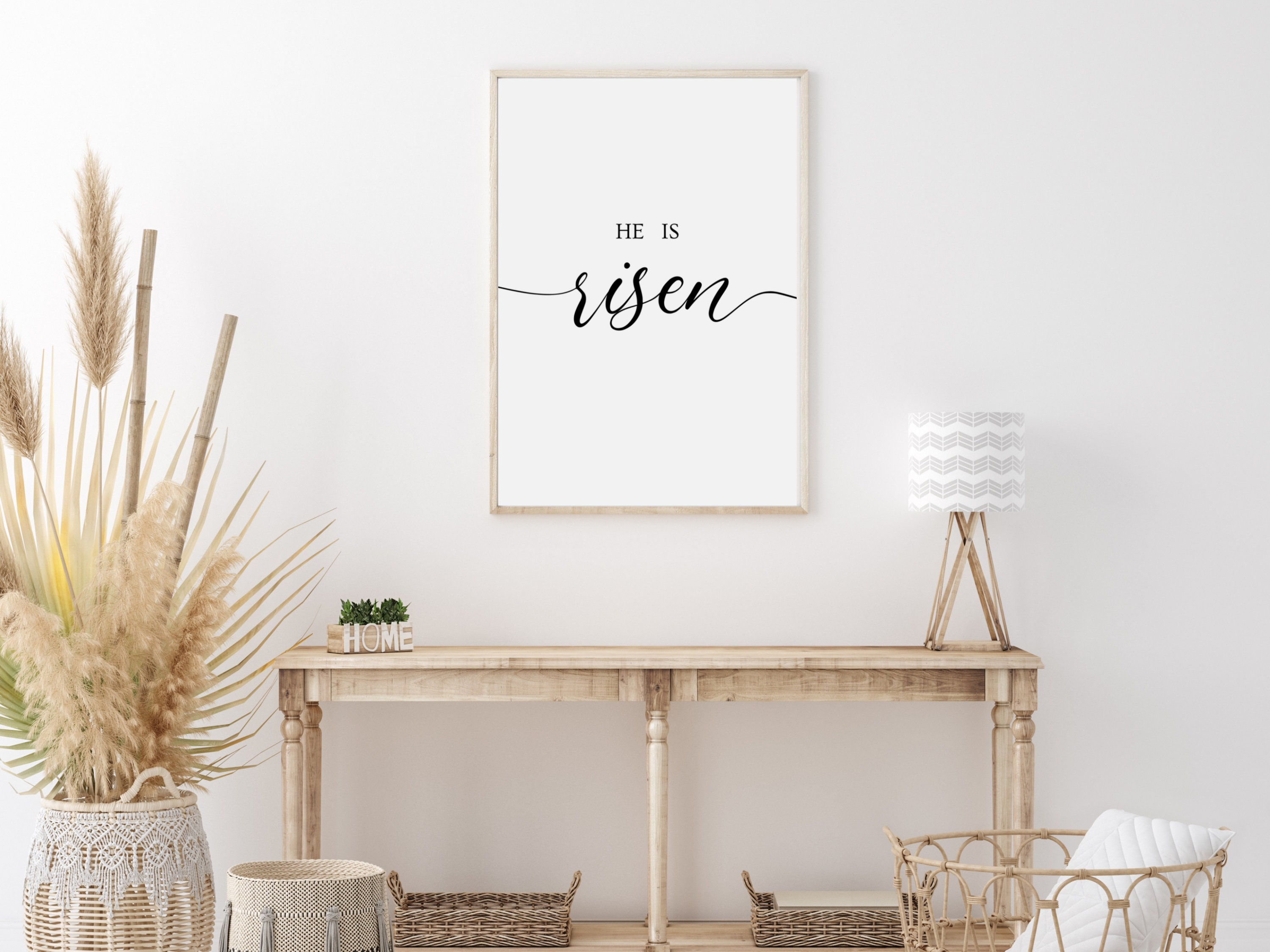 He is Risen Sign Matthew 28:6 Bible Verse Wall Art Printable Christian ...