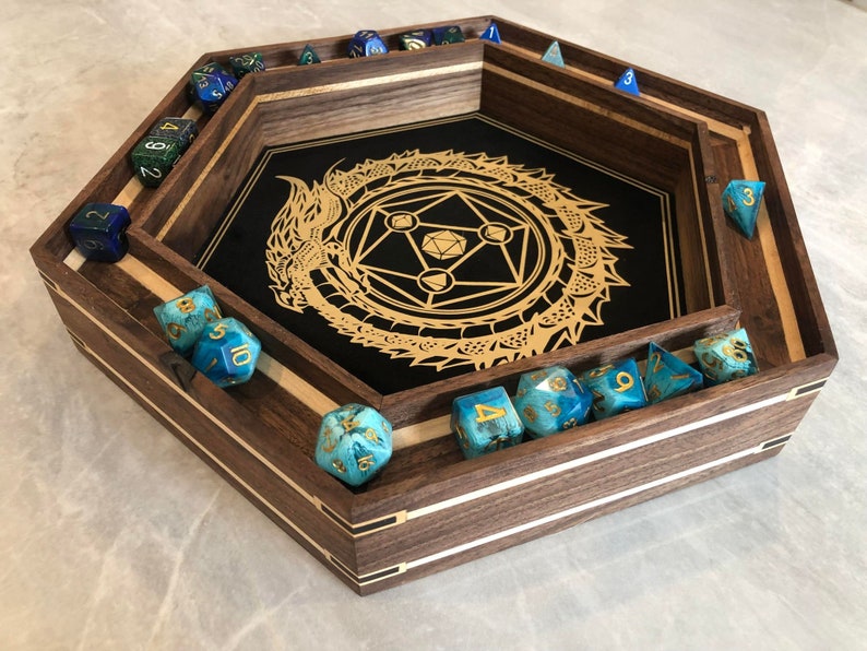 Large Dice Tray Walnut & Maple Personalized Customizable - Etsy