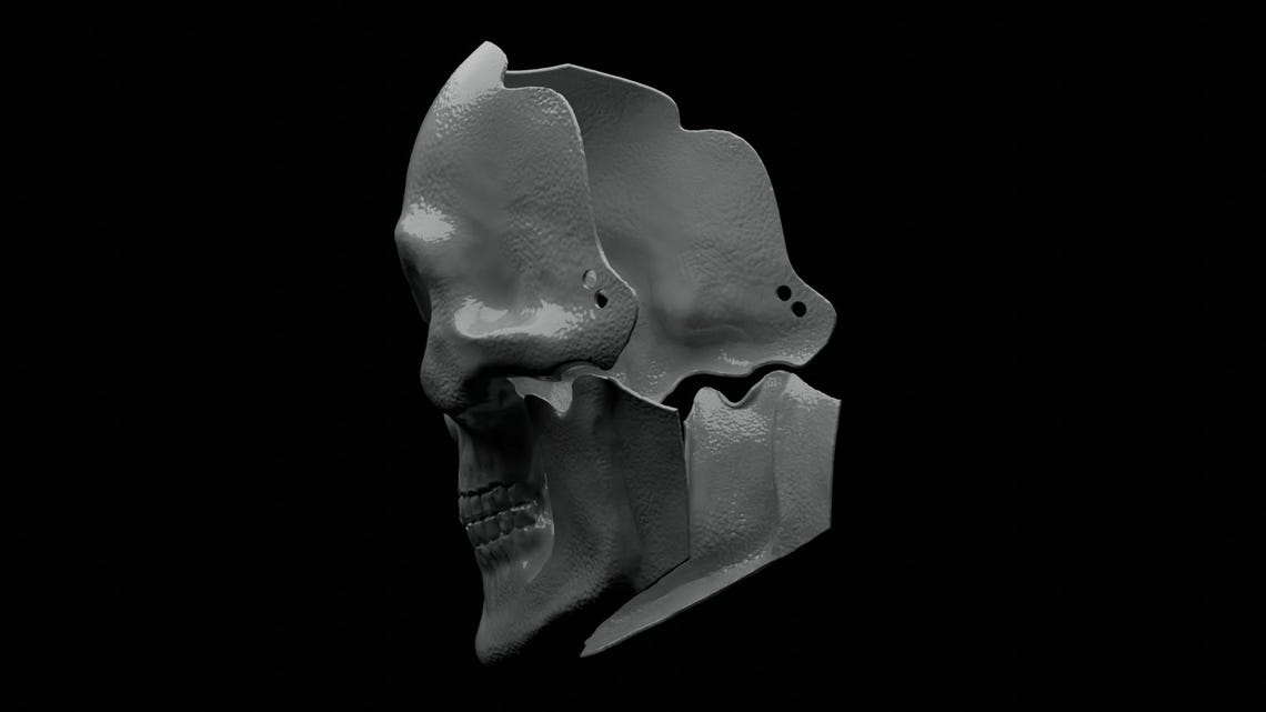 Helloween Skull Face Mask, Stl Format 3D Printable Ready File, Skull ...