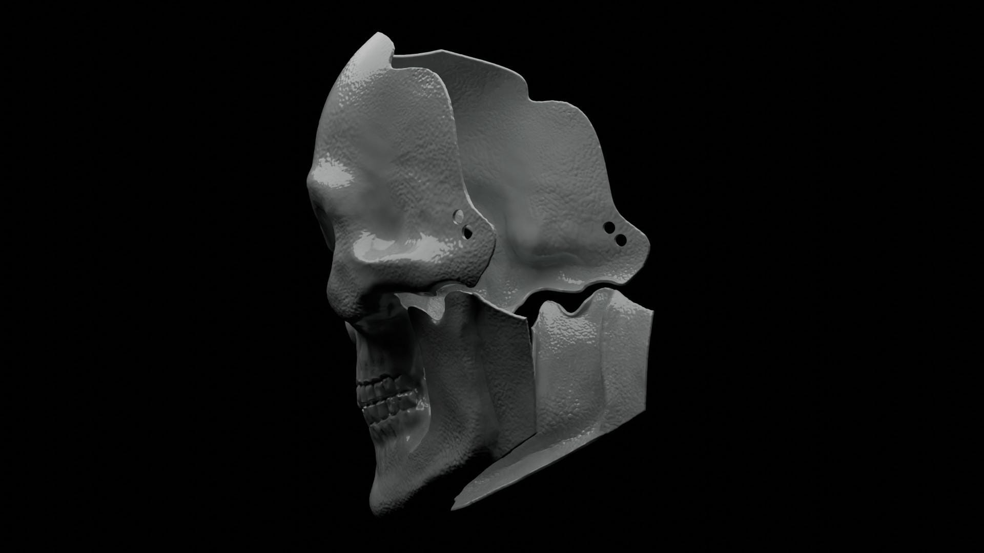 Helloween Skull Face Mask, Stl Format 3D Printable Ready File, Skull ...