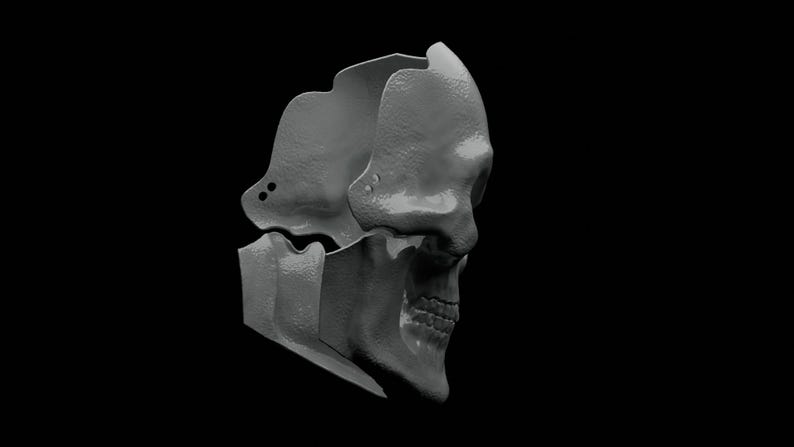 Helloween Skull Face Mask, Stl Format 3D Printable Ready File, Skull ...