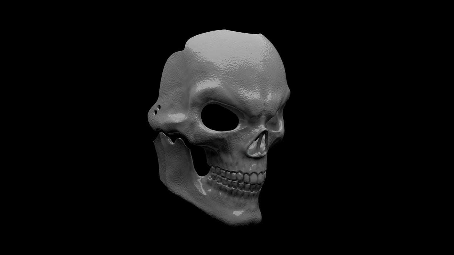 Helloween Skull Face Mask, Stl Format 3D Printable Ready File, Skull ...