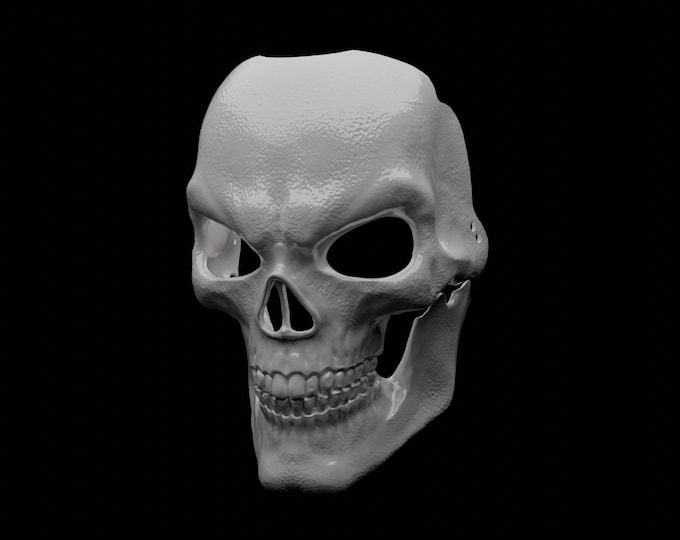 Helloween Skull Face Mask, Stl Format 3D Printable Ready File, Skull ...
