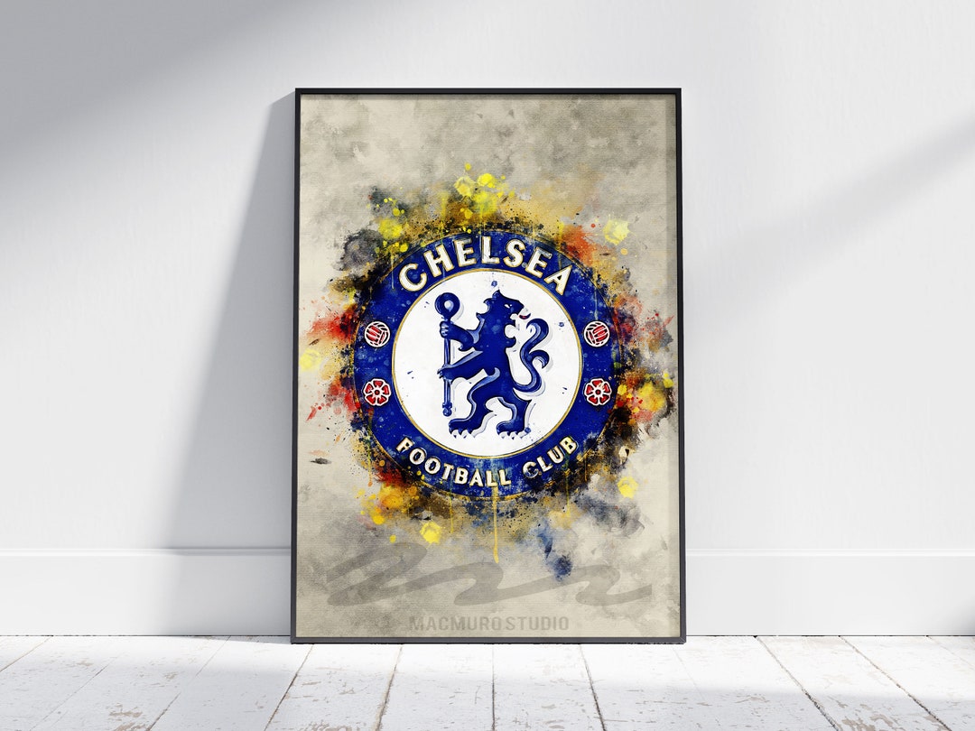 Chelsea Logo Watercolor Painting Poster, Chelsea Logo Watercolor Wall ...