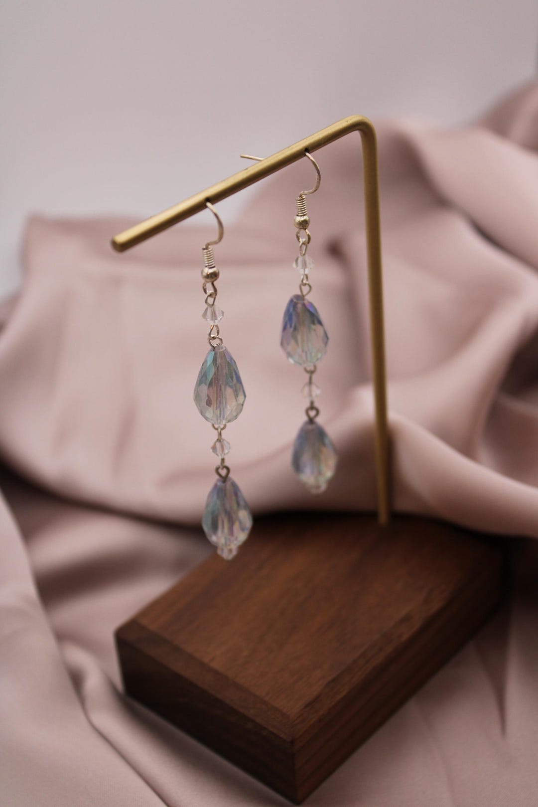 Tears of Rain Irridesent Tear Drop Dangle Earrings - Etsy