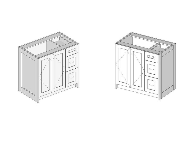 36" Vanity - Cutlist & 3D Diagram - Etsy