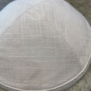 Linen Kipa - White Kippa - Clips Inside Yarmulke - 100% Cotton ...