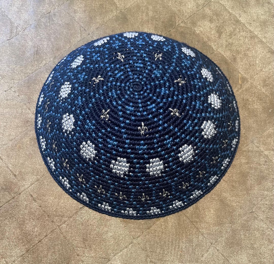 Handmade Festive Crochet Kippot – 5.5” / 6.5" Sizes, Few Colors Designs ...