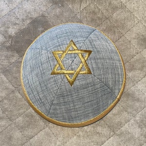 Star of David Kippah - Premium Israeli Kipa With Exquisite Embroidered ...
