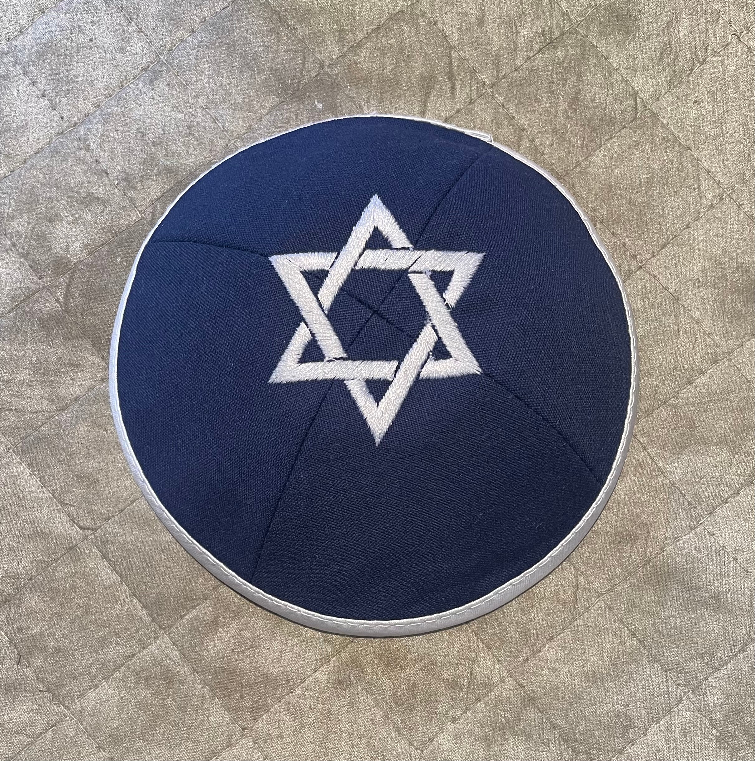 Star of David Kippah - Premium Israeli Kipa With Exquisite Embroidered ...