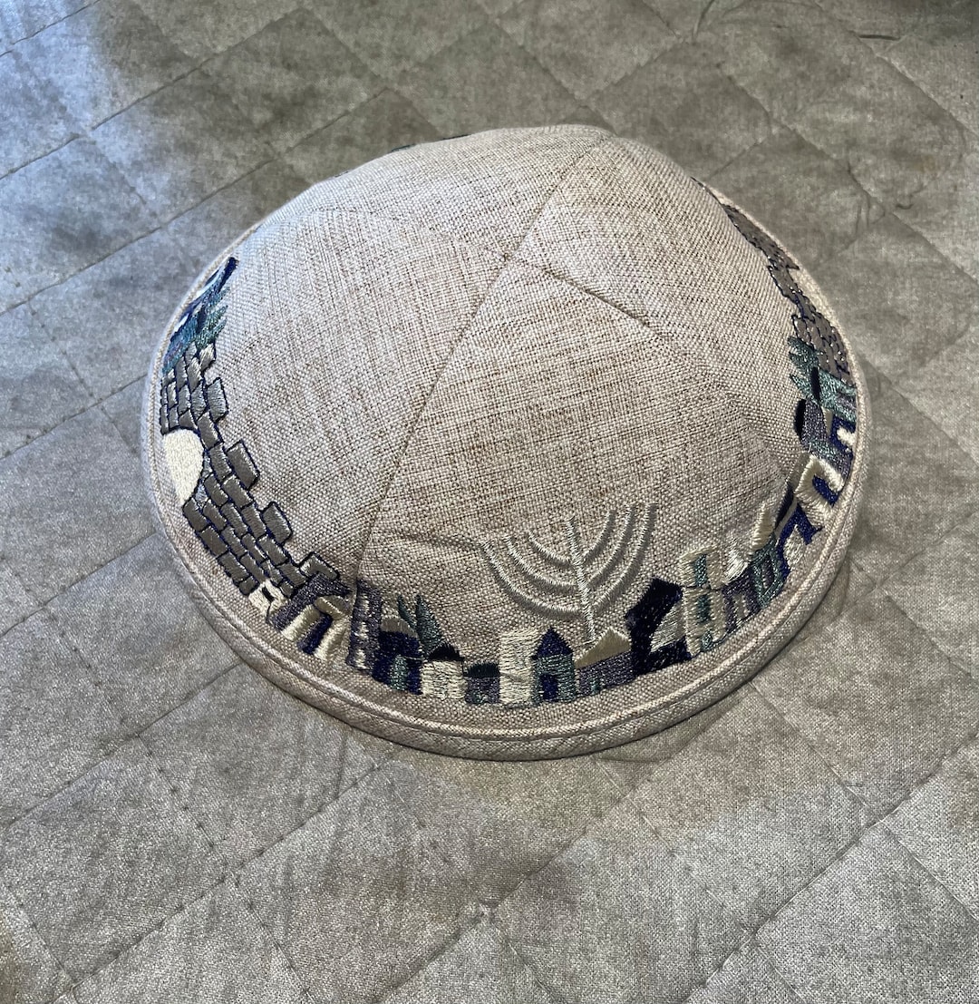 Jerusalem Old City Embroidery Kippah - Authentic Israeli Artistry ...