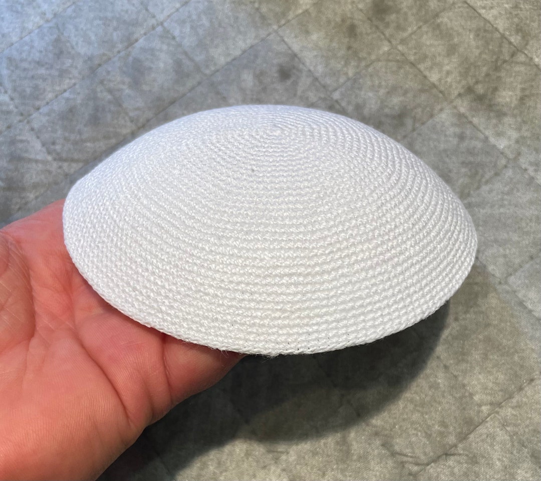 Handcrafted White Kippah - Crochet Kippa - Knitted Kipa - 100% Cotton ...