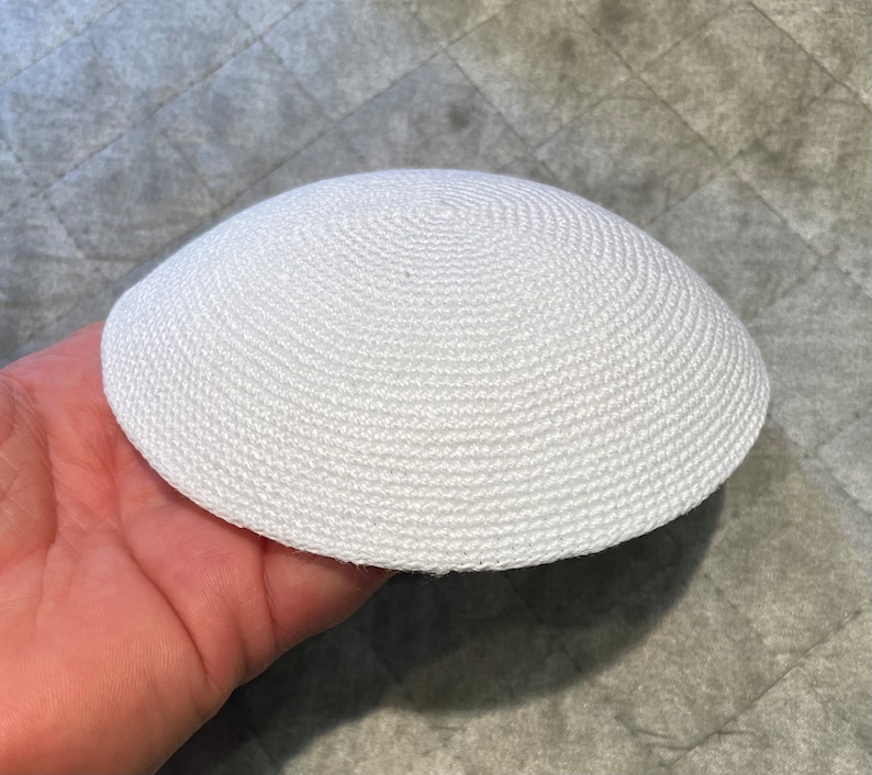 Handcrafted White Kippah - Crochet Kippa - Knitted Kipa - 100% Cotton ...