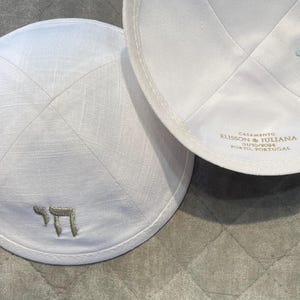 Personal Linen Embroidered Kipot for Wedding Bar Mitzva Bat Mitzva ...