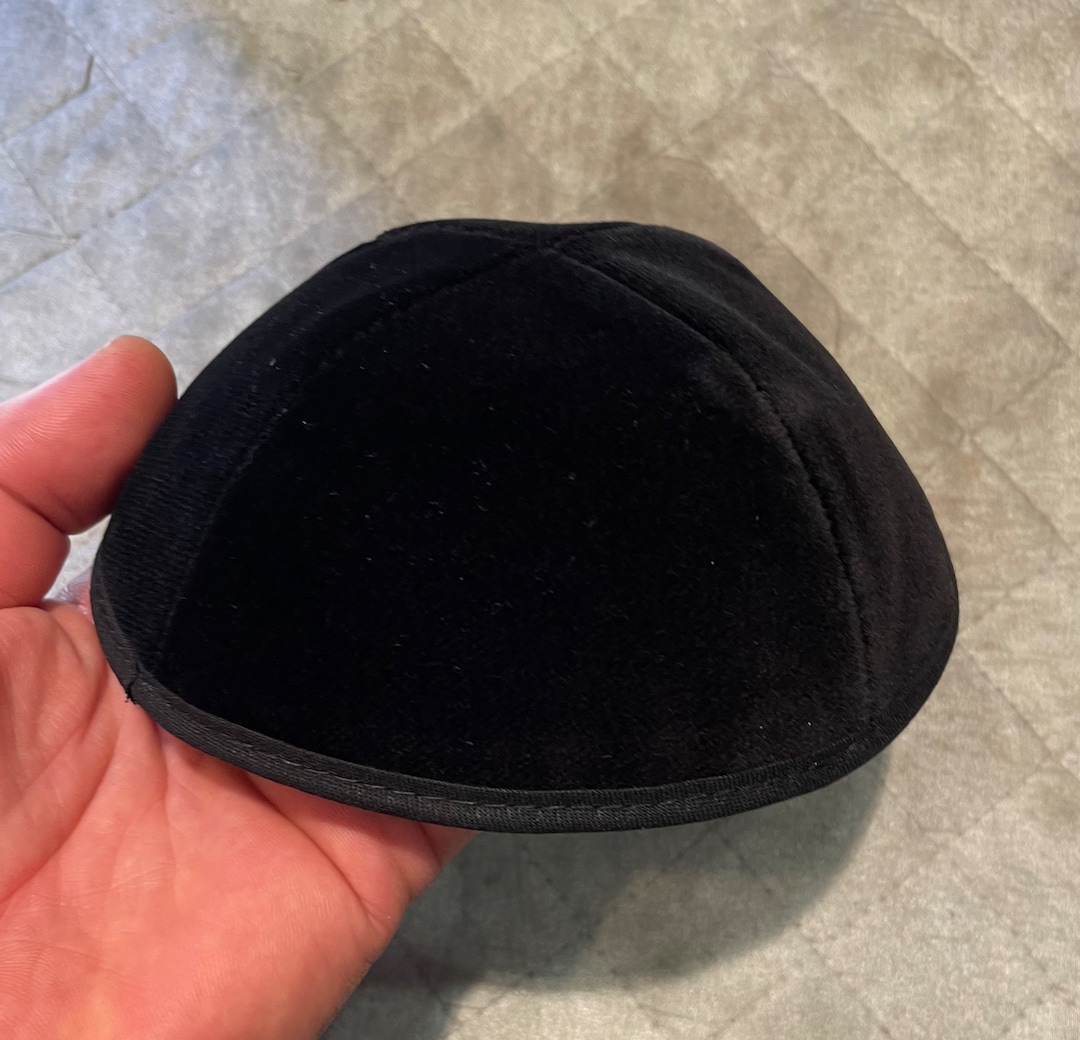 Velvet Kipa Black or Navy Color Made in Israel Best Quality Sizes 1 - 8 ...