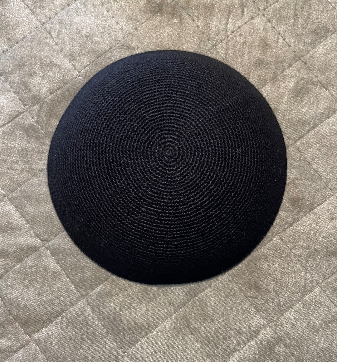 Handcrafted Black Crochet Kippa/kippah - Knitted Yarmulke - 100% Cotton ...