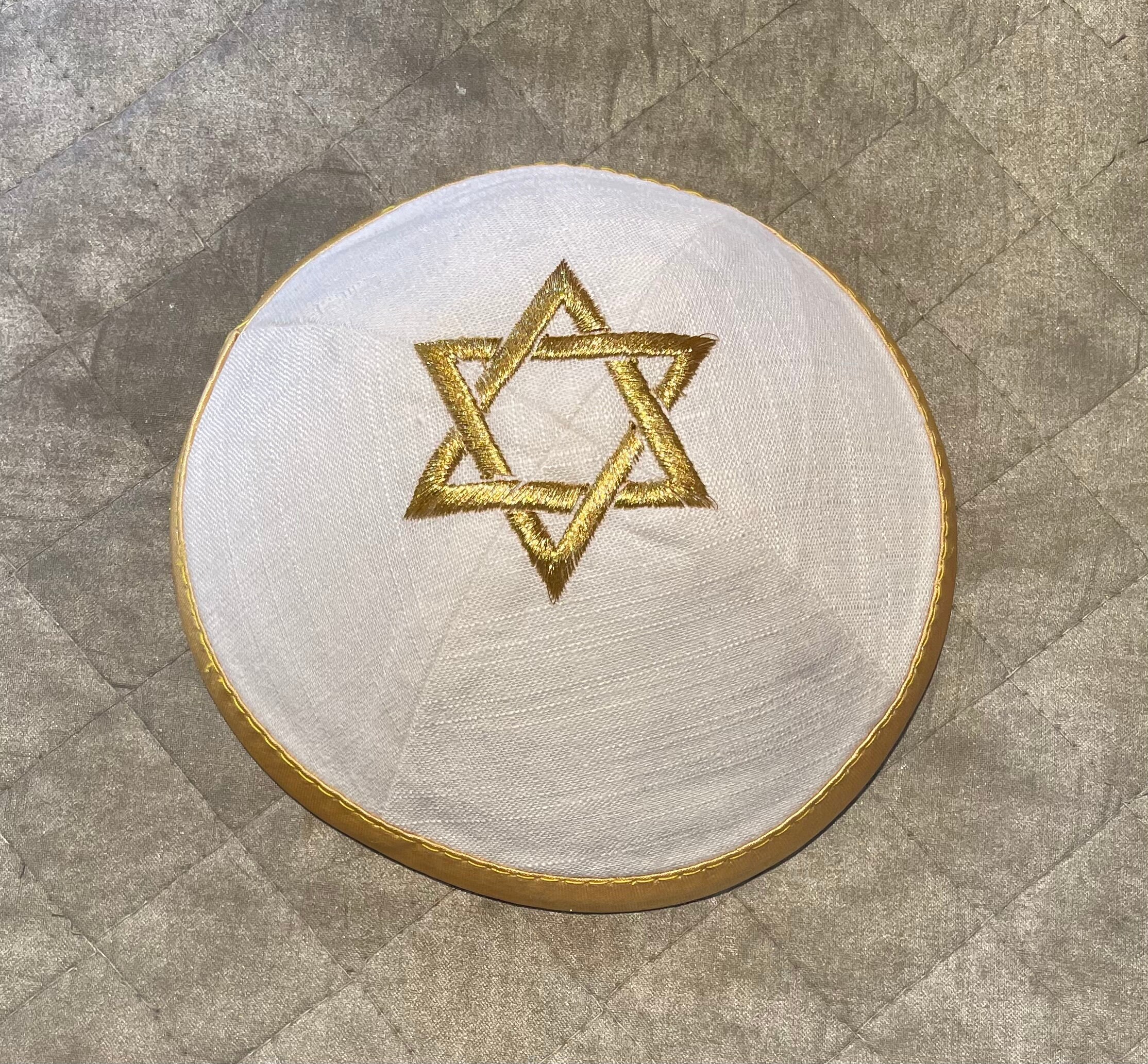 Star of David Kippah - Premium Israeli Kipa With Exquisite Embroidered ...