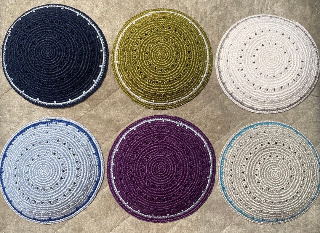 Handmade Kippot | Special Knitted Design | Various Colors | 100% Cotton ...