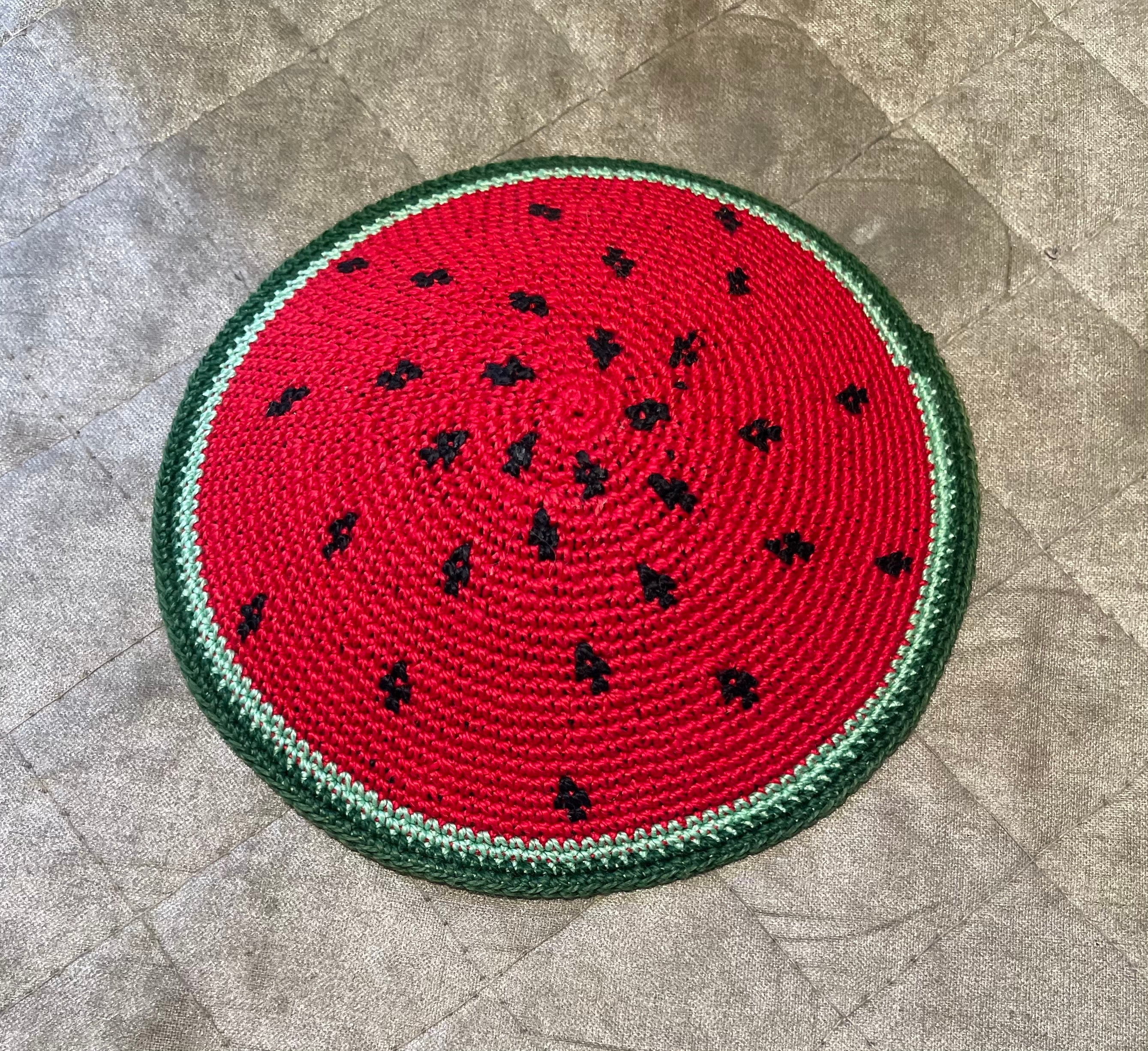 Watermelon Kipa for Kids Crocheted With 100% Cotton Made - Etsy