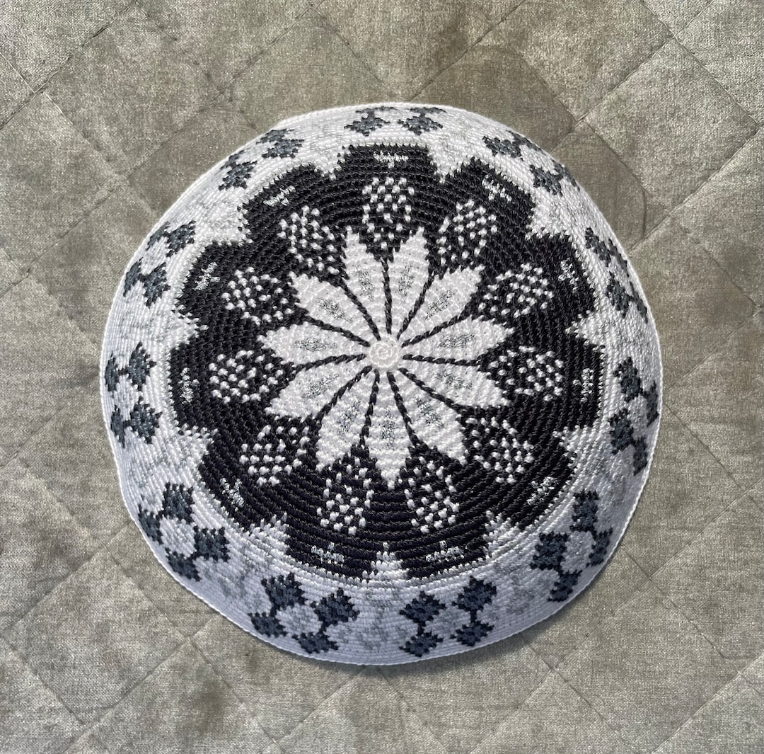 Unique Handcrafted Crochet Kippah: Authentic 100% Cotton Yarn and ...