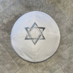 Star of David Kippah - Premium Israeli Kipa With Exquisite Embroidered ...