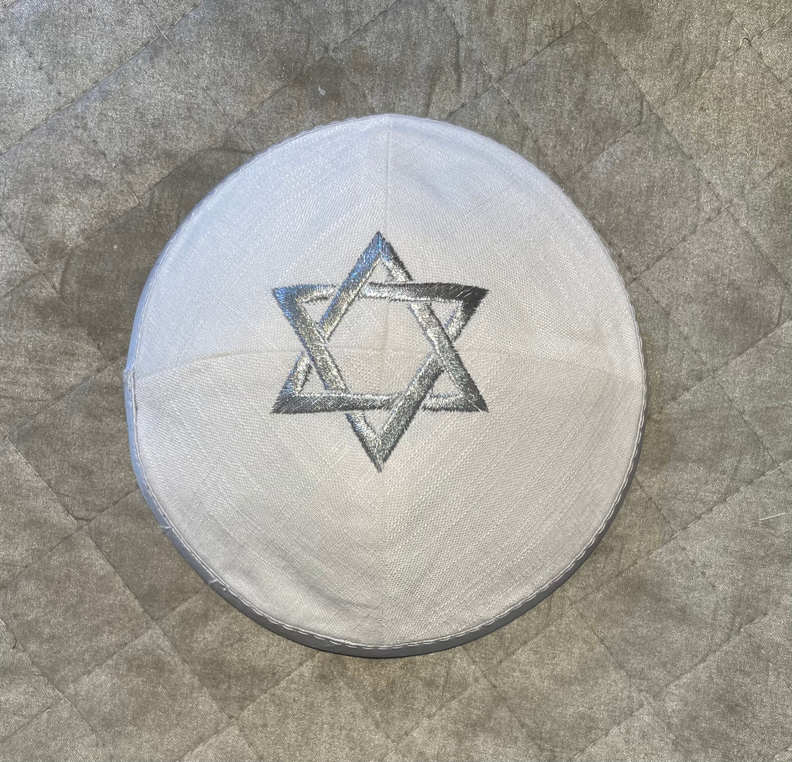 Star of David Kippah - Premium Israeli Kipa With Exquisite Embroidered ...