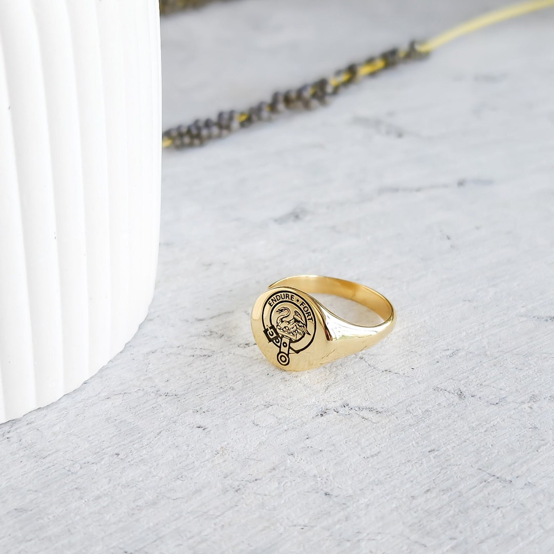 Family Crest Ring-coat of Arms Rings- Personalized Gold Signet Ring ...