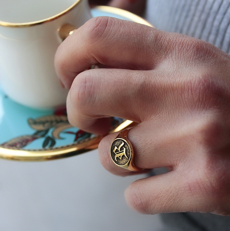 Signet Ring Gold Signet Ring Statement Ring Custom - Etsy