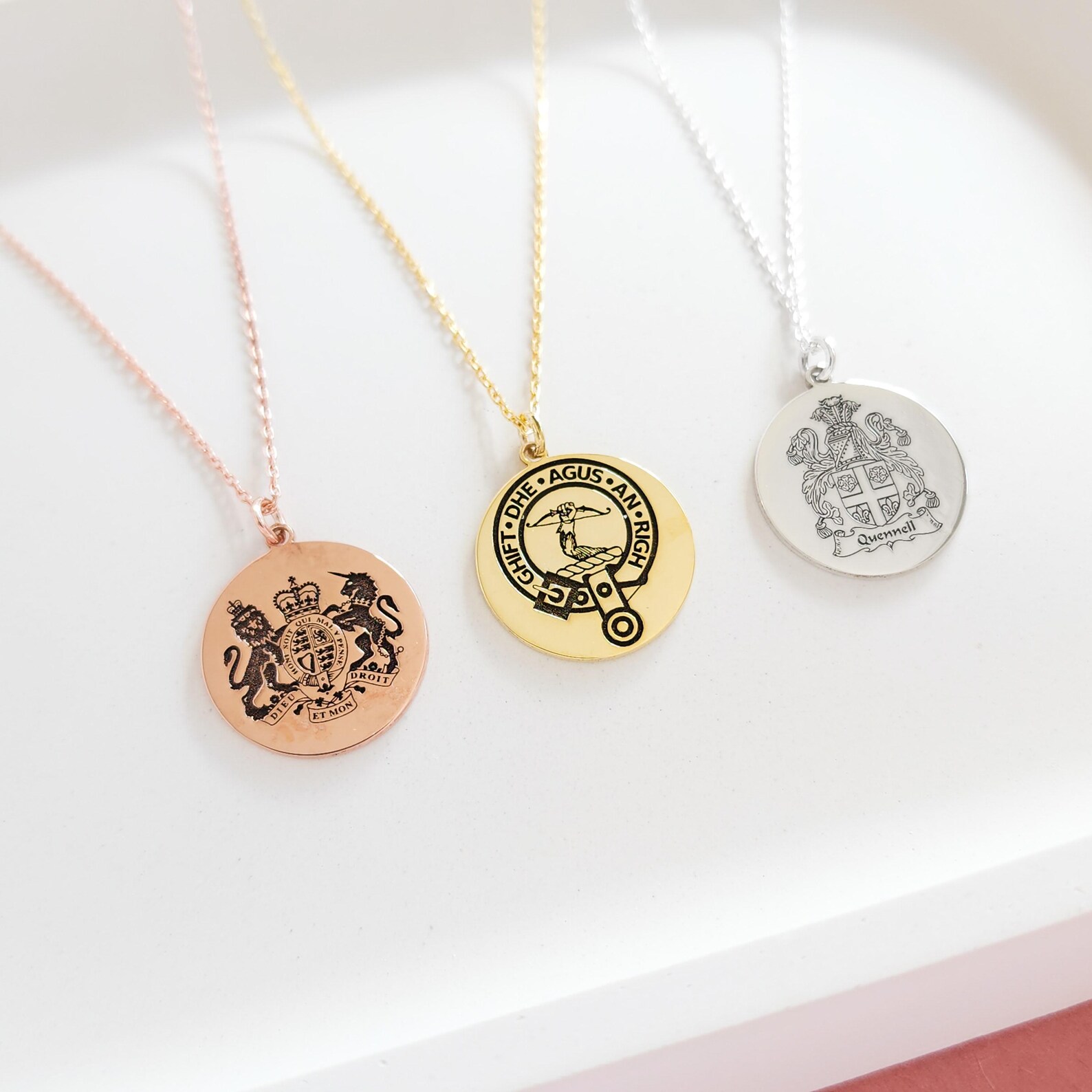 Custom Family Crest Necklace-coat of Arms Necklace-custom Signet ...