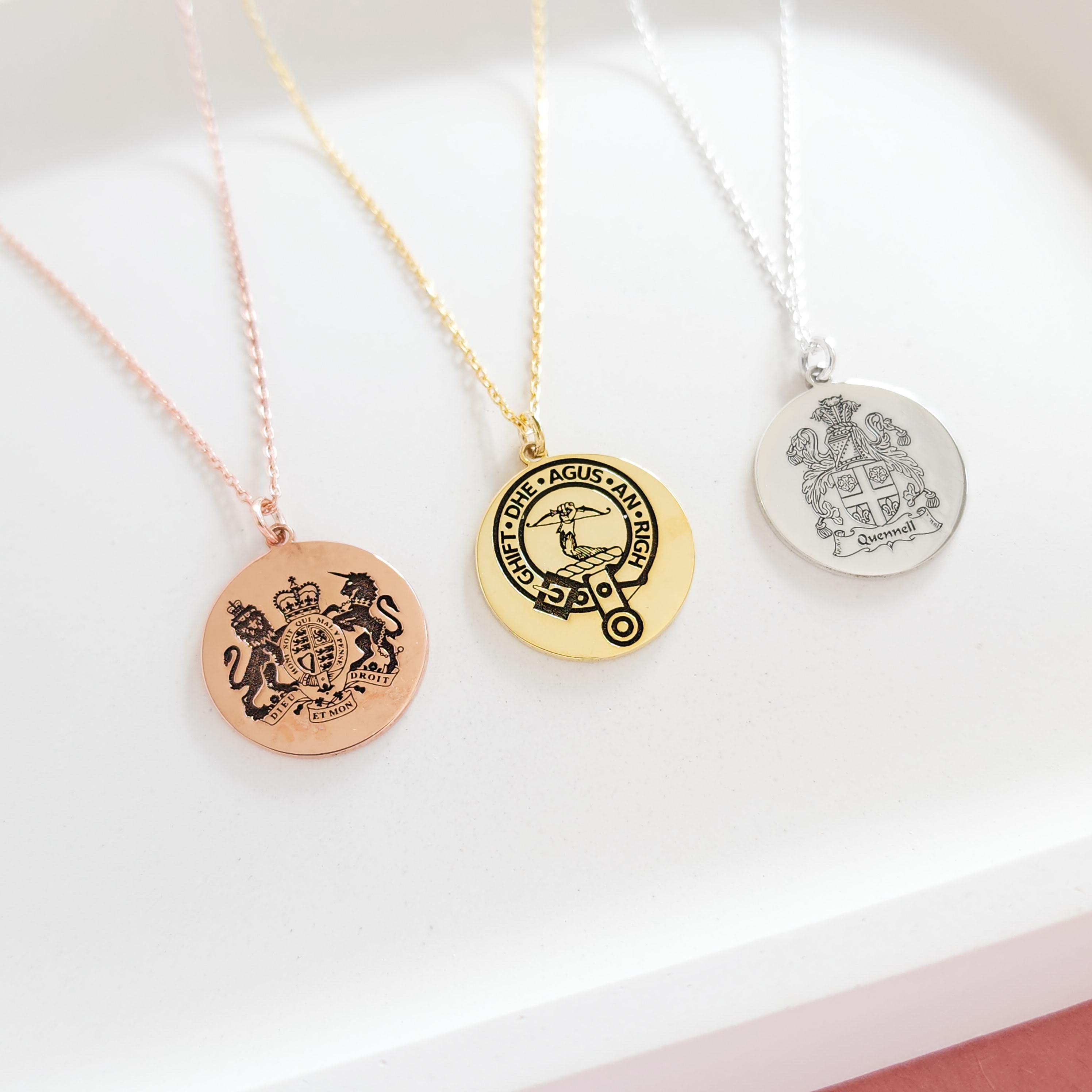 Custom Family Crest Necklace-coat of Arms Necklace-custom Signet ...