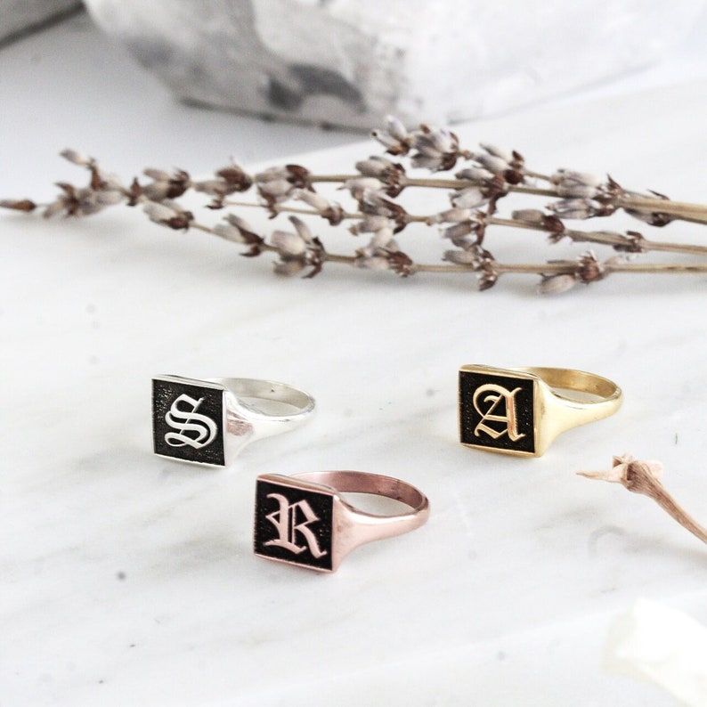 Signet Ring Gold Signet Ring Statement Ring Custom - Etsy