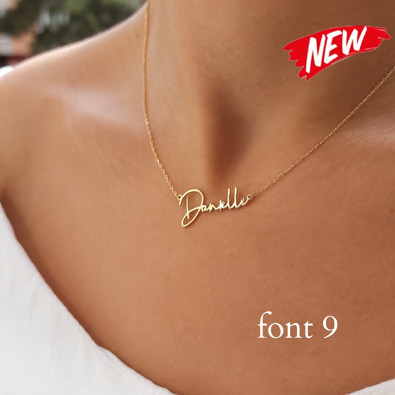 14K Solid Gold Name Necklace-real Gold Name Necklace-name Necklace Gold ...