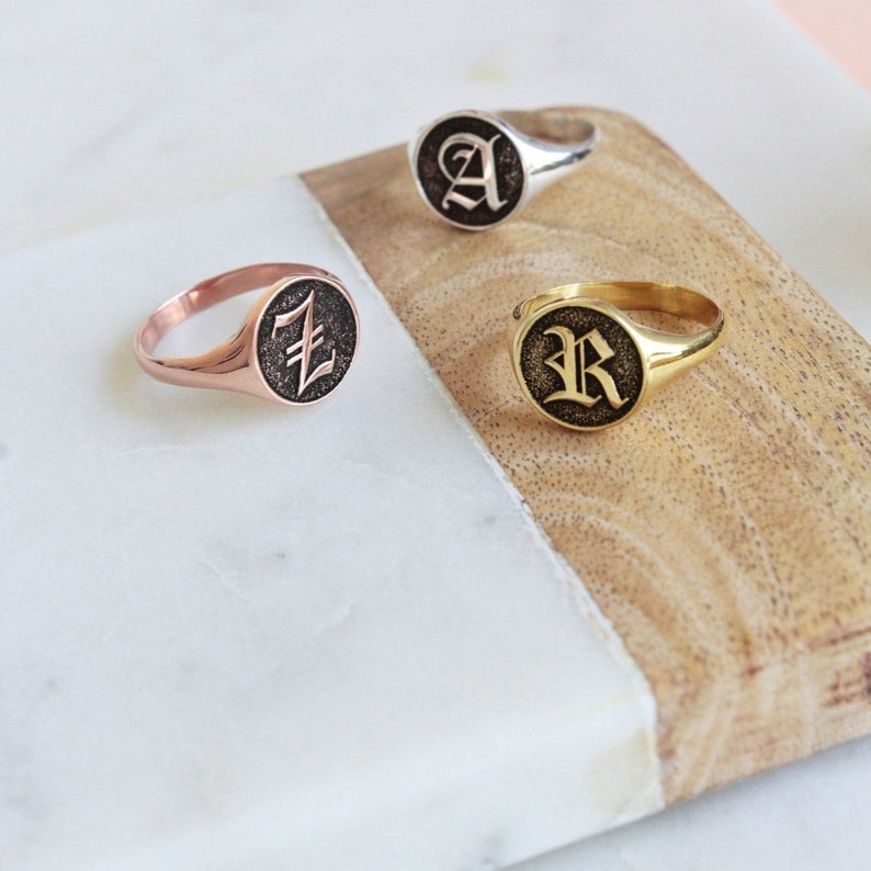 Signet Ring Gold Signet Ring Statement Ring Custom - Etsy