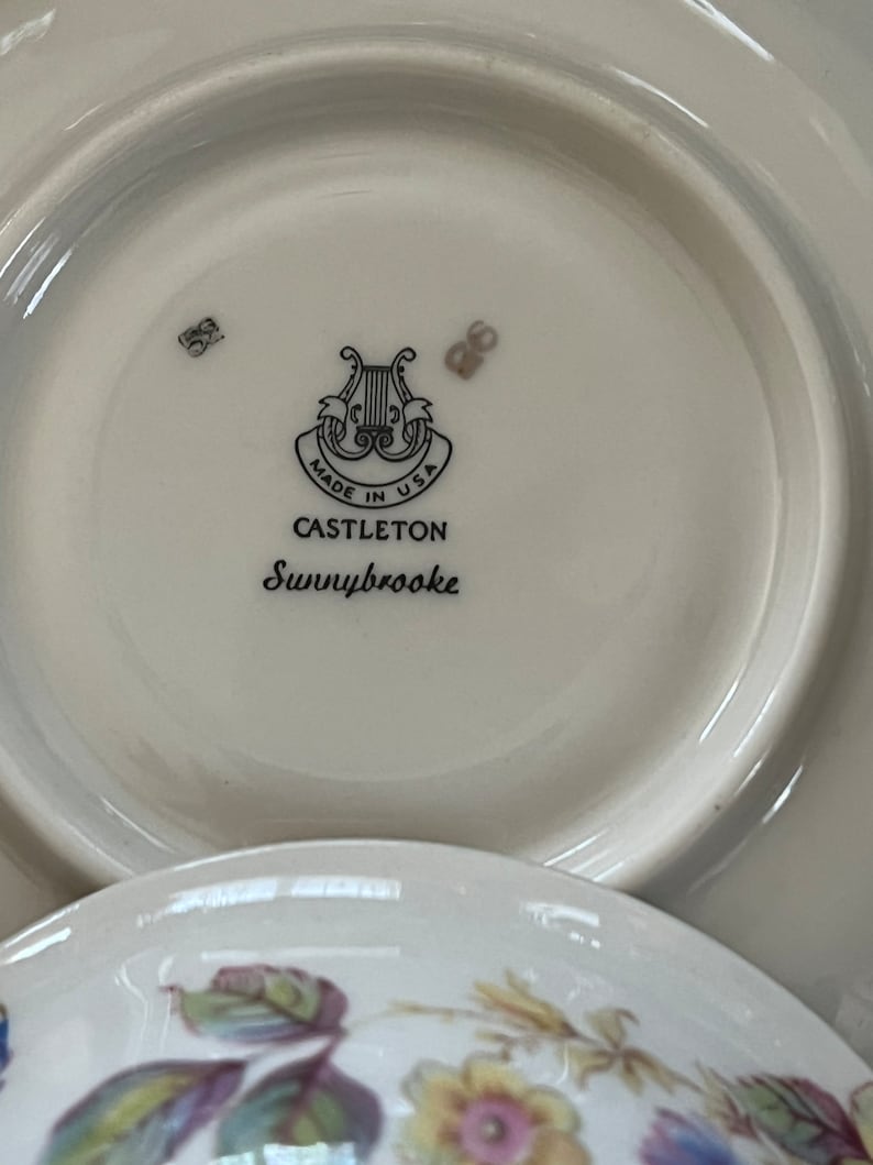 Charming Vintage Set of 8 Castleton China USA sunnybrooke Footed Tea ...