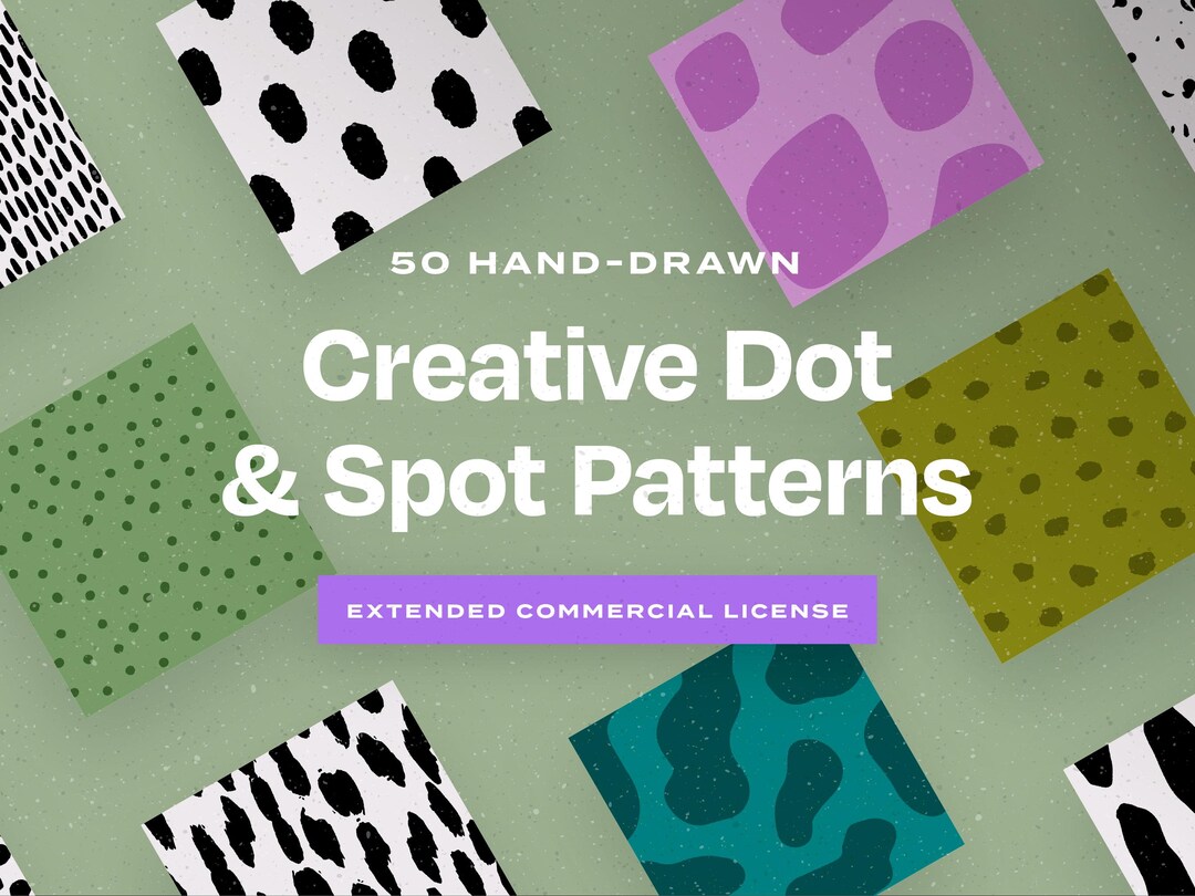 Hand-drawn Dot & Spot Patterns: Black and White Vector Backgrounds ...