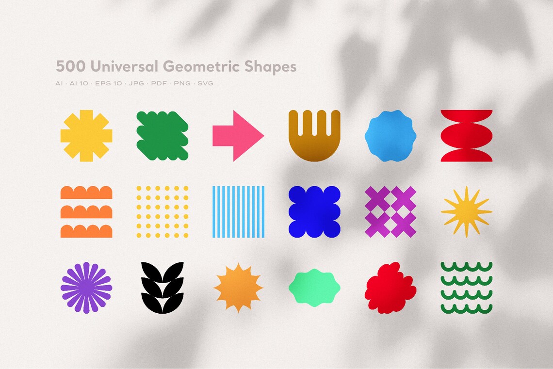 500 Geometric Shapes & Patterns Vector Icons, Elements, Illustrations ...