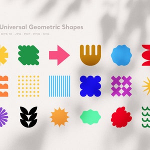 500 Geometric Shapes & Patterns Vector Icons, Elements, Illustrations ...