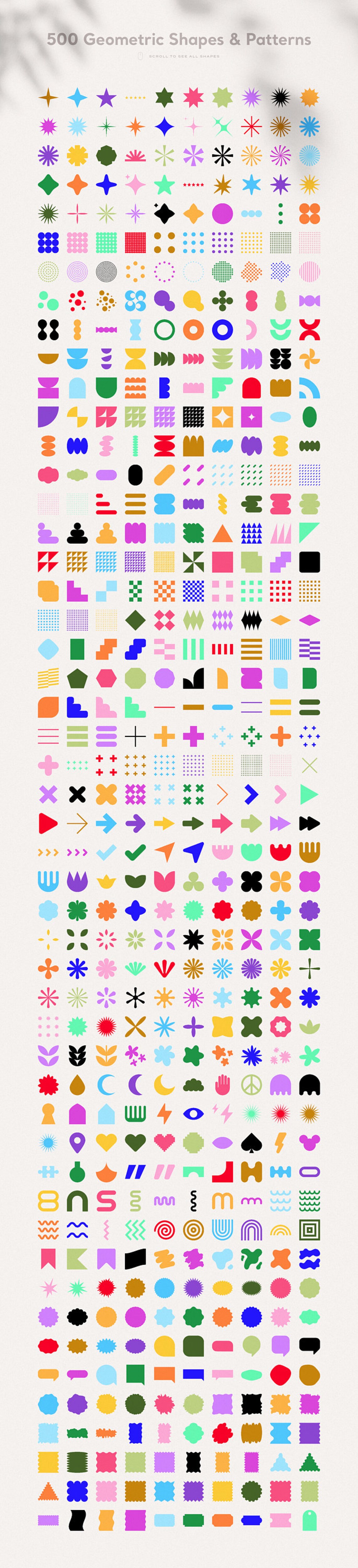 500 Geometric Shapes & Patterns Vector Icons, Elements, Illustrations ...