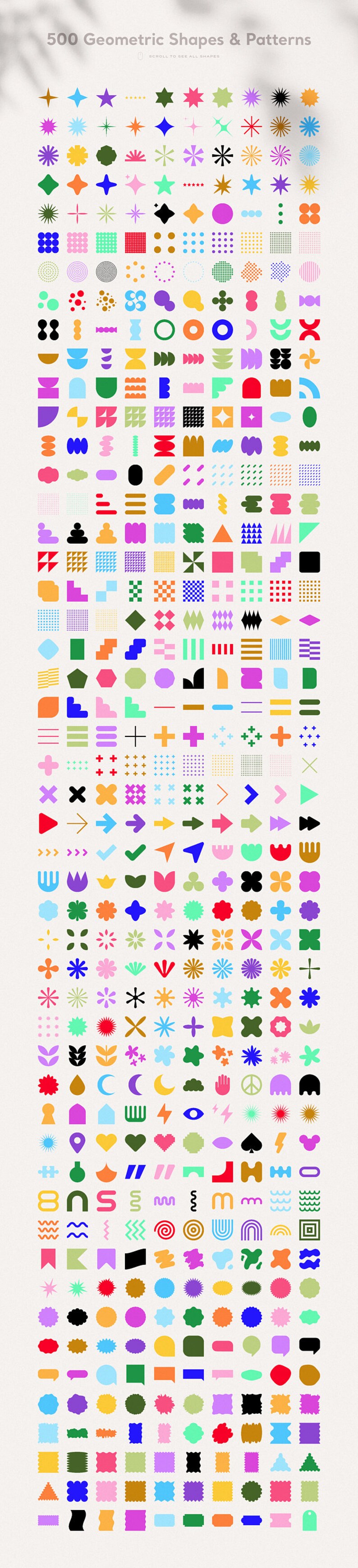 500 Geometric Shapes & Patterns Vector Icons, Elements, Illustrations ...