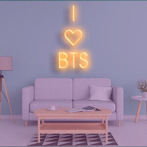 I Love Bts,neon Signs,bts Army,bts Gift Birthday,kpop Logo Light,neon ...