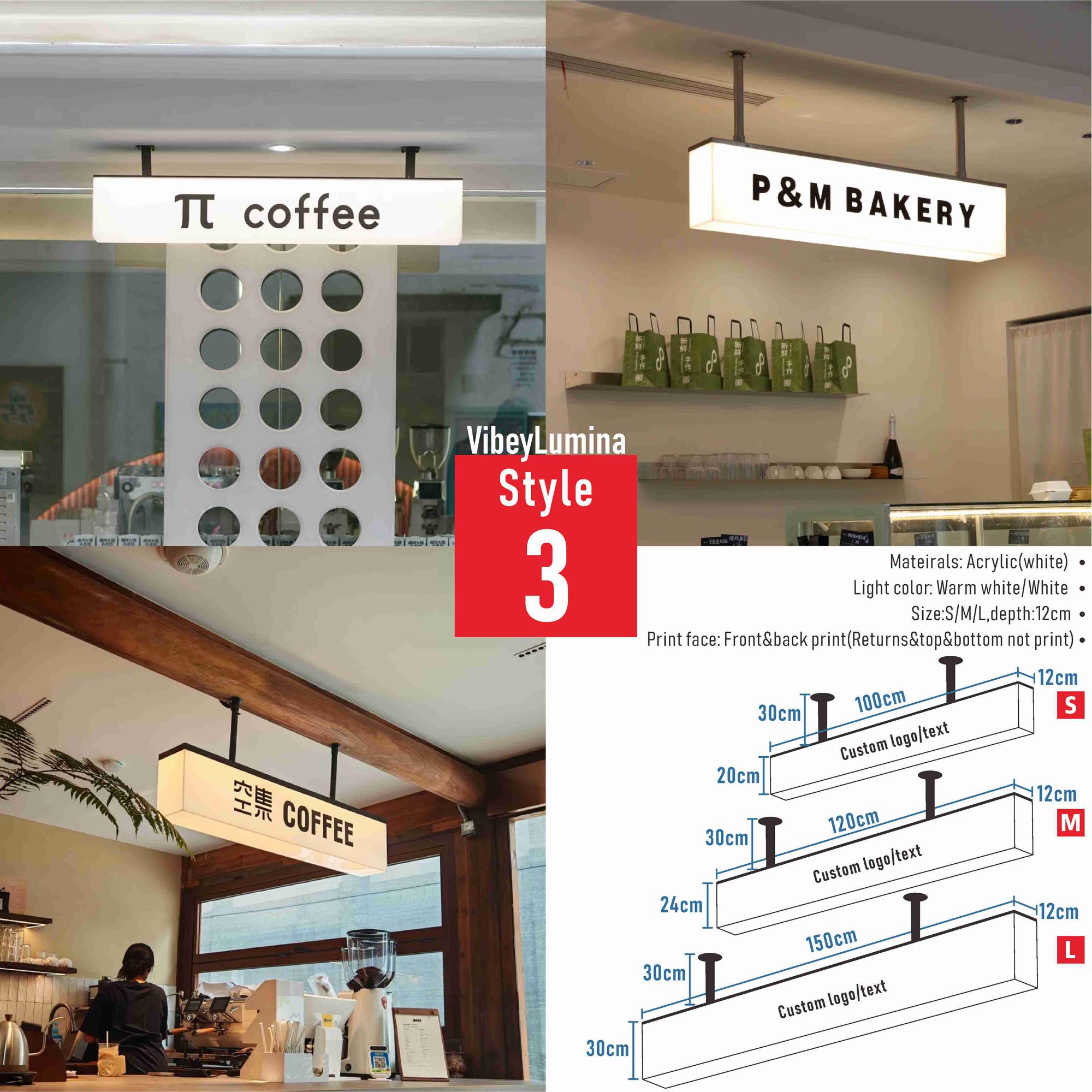 Custom Size LED Light Box Sign for Cafe Outdoor Storefront & Menu Board ...
