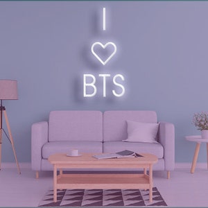 I Love Bts,neon Signs,bts Army,bts Gift Birthday,kpop Logo Light,neon ...
