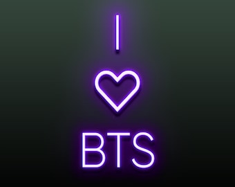Bts neón - Etsy España