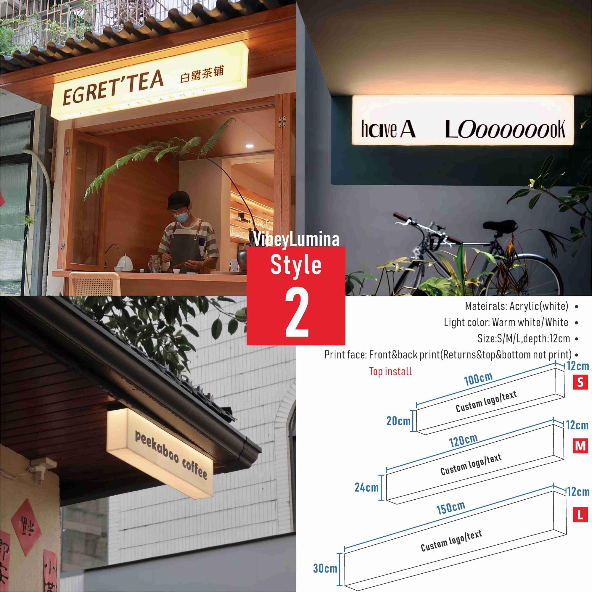 Custom Size LED Light Box Sign for Cafe Outdoor Storefront & Menu Board ...
