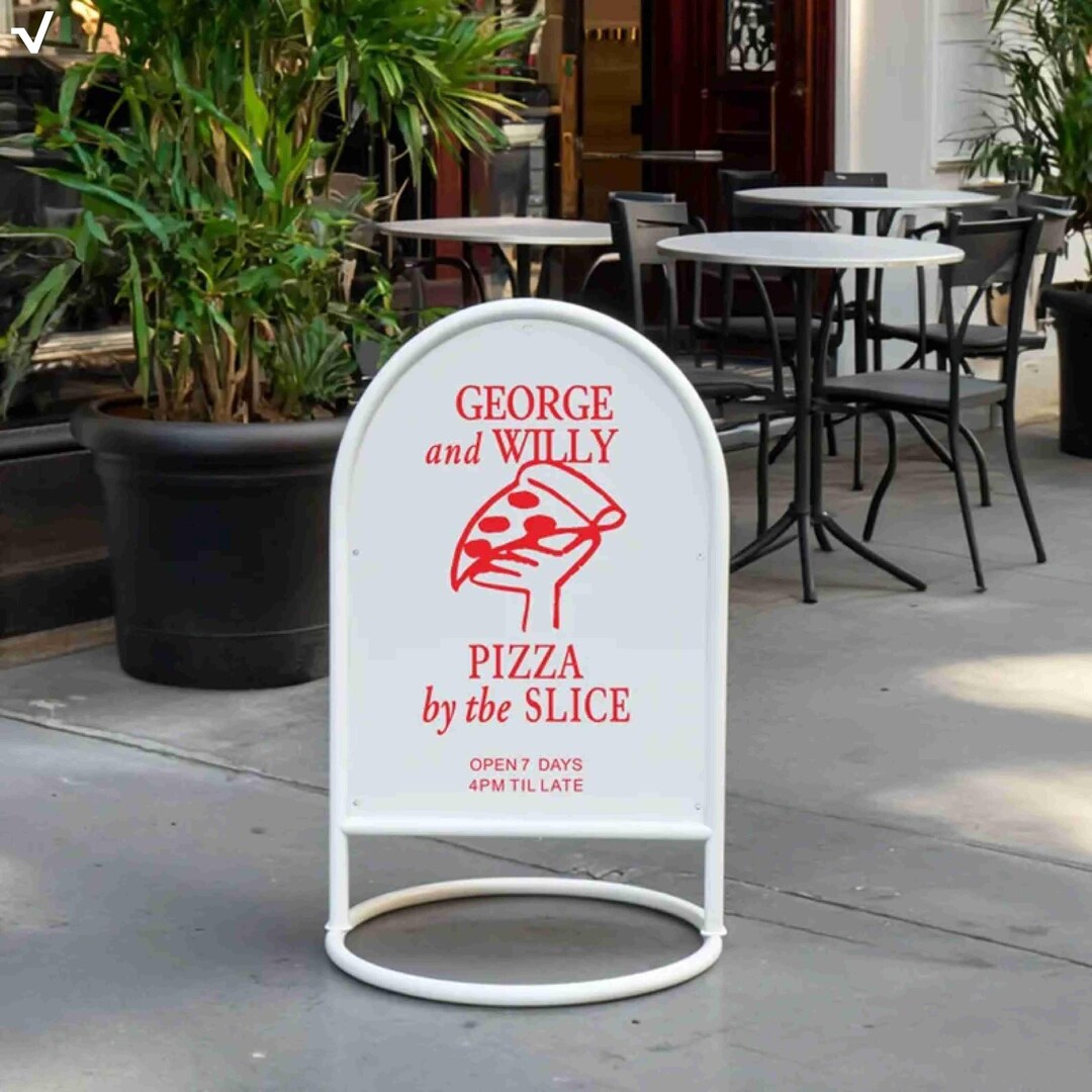 Double Sided Metal Menu Board, Outdoor A-frame Sign With Chalkboards ...